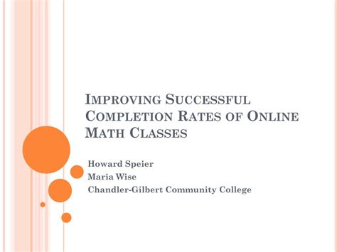 Ppt Improving Successful Completion Rates Of Online Math Classes