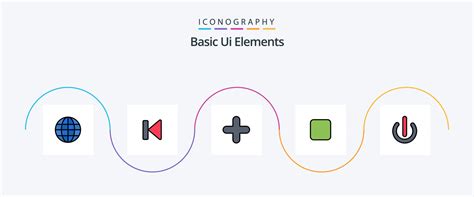 Basic Ui Elements Line Filled Flat 5 Icon Pack Including Off Unchecked