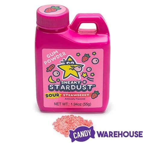 Sneaky Stardust Sour Gum Powder Bubble Jugs 12 Piece Box Candy Warehouse