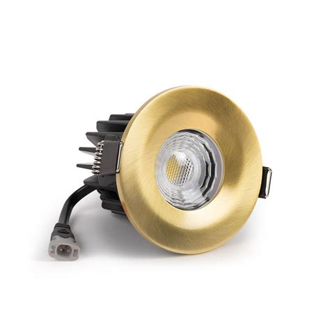 Brushed Gold Downlights Led Fire Rated Fixed Led Ip65 Dimmable Elesi
