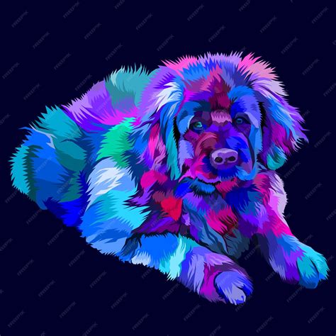 Premium Vector Colorful Dog Illustration Wpap Style