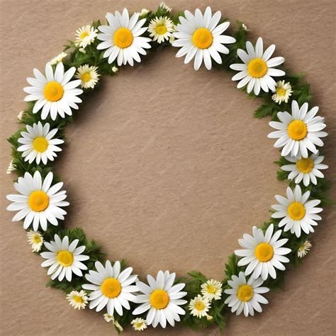Daisy Chain Border A Playful Daisy Chain Forms A Circular Border With Yellow And White Flowers