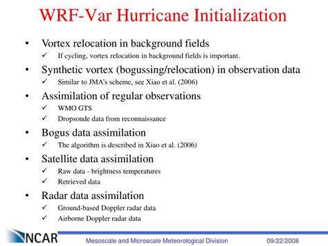 Ppt Experiments Of Hurricane Initialization With Wrf Variational Data Assimilation System