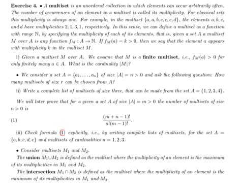 Solved Exercise 4 A Multiset Is An Unordered Collection