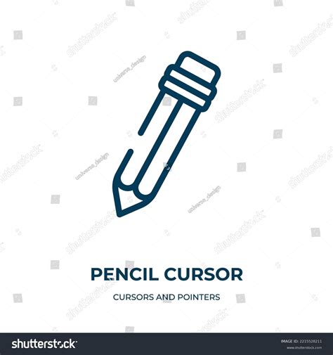 Pencil Cursor Icon Linear Vector Illustration Stock Vector Royalty
