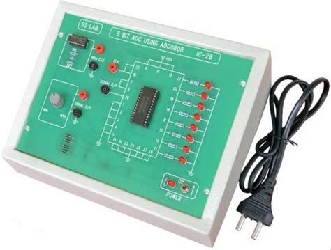 9 bit adc using adc0808 for laboratory model name number ic 28 at