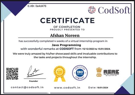 afshan noreen on linkedin codsoft certification continuouslearning