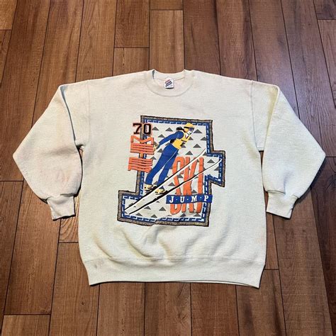Vintage Ski Crewneck Sweatshirt Mens Xl 70 Meter Depop