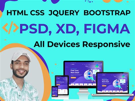 Psd Xd Figma To Html Responsive With Bootstrap Upwork