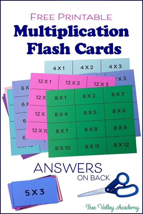 Free Printable Multiplication Flash Cards 0 12 With Answers On The