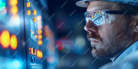 Engineer Operates Control Panel At Hydroelectric Power Plant To Manage