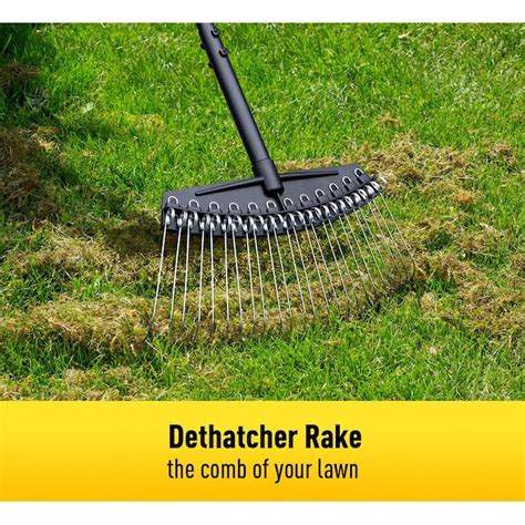Jardineer Thatch Rake 24 Steel Tines Dethatching Rakes With 54inch