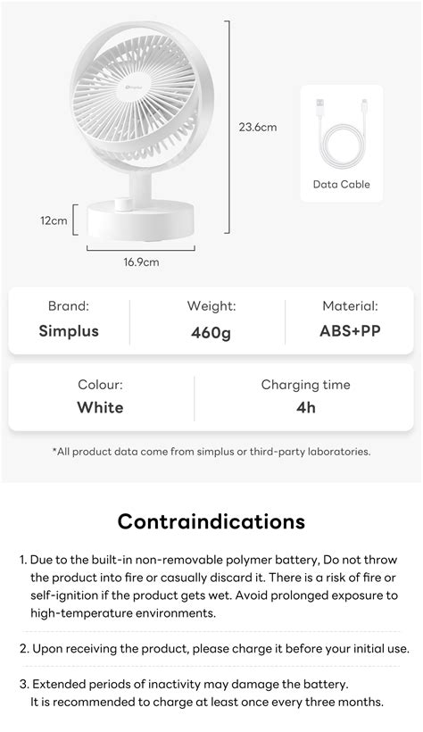【simplus Pink】simplus Mini Desktop Fan Portable Design Stepless Speed