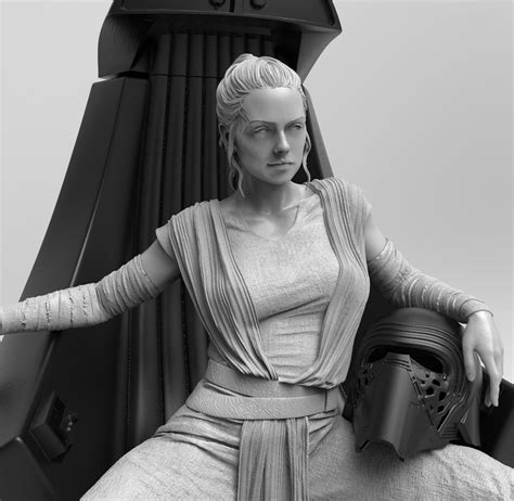 Rey Stl 3d Print Nsfw And Sfw Star Wars Digital Download Split 3d Model