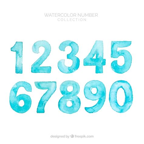 Premium Vector Turquoise Number Collection