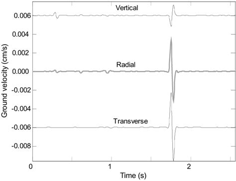 Vertical Radial And Transverse Components Of Synthetic Seismogram At