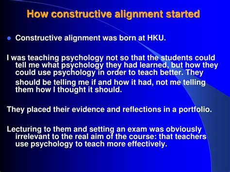 Ppt Enhancing Learning Through Constructive Alignment Powerpoint