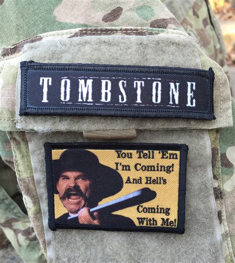 1x4 Tombstone Logo Morale Patch Tactical Military Usa Hook Badge Army