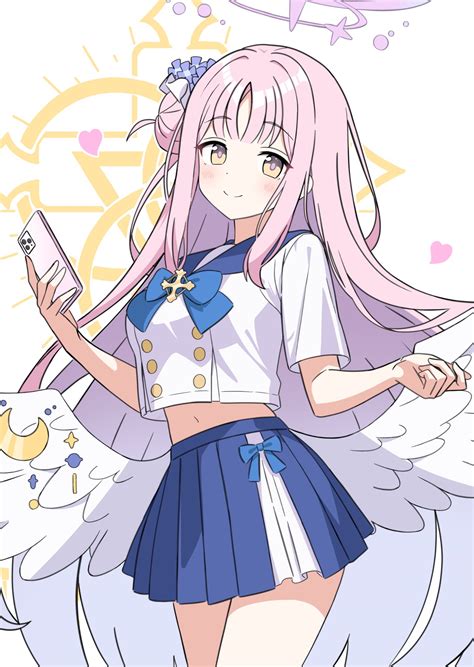 Kousuke0912 Mika Blue Archive Blue Archive Highres 1girl Angel Wings Blue Sailor Collar