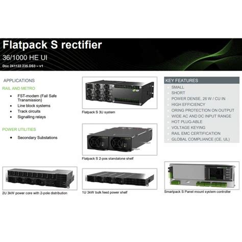 New Compact Fps Eltek Flatpack S 36v 1000w He Ui P N 241122 235 Rectifier Module
