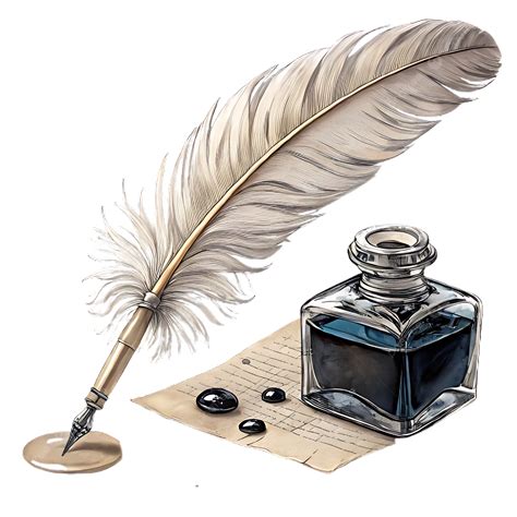 Pluma De Estilo Vintage Y Pluma Quil Png Dibujos Pluma Y Tinta Pluma