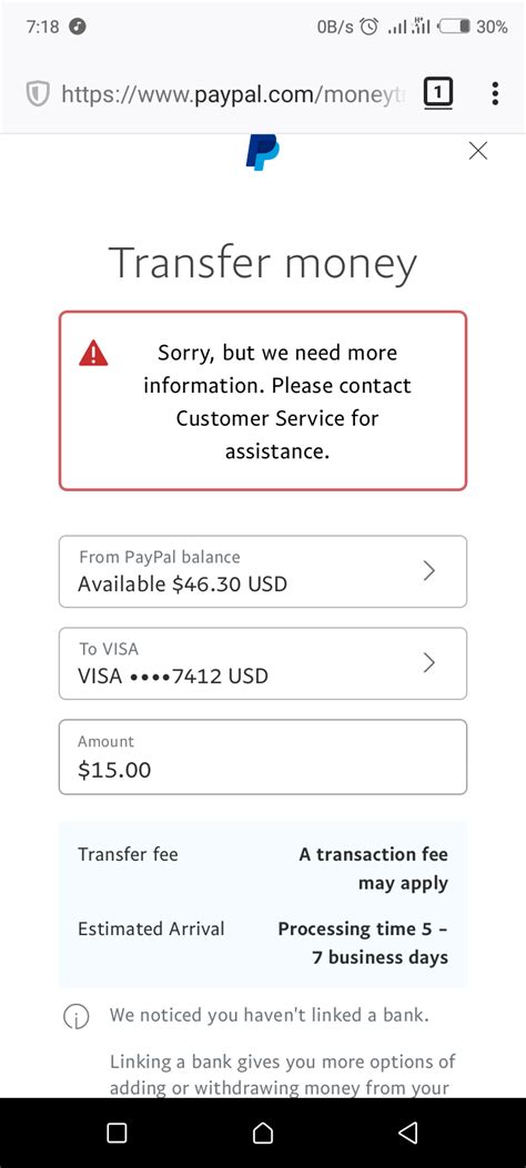 Help Im Getting An Error When Trying To Withdraw From My Paypal