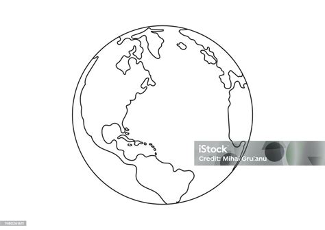 Vektor Clipart Bumi Planet Hitam Dan Putih Halaman Mewarnai Planet Bumi