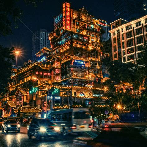 重庆洪崖洞夜景高清图片下载 正版图片500926948 摄图网