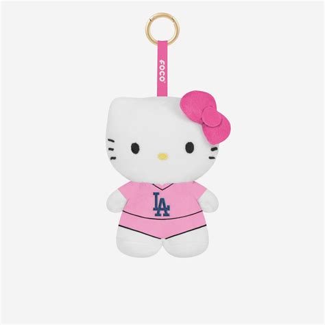 Hello Kitty X Los Angeles Dodgers Plush Mascot Keychain Pink