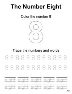 Number 8 Tracing Worksheets 15 Free Pages Printabulls
