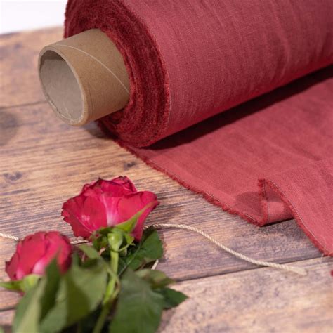 Washed Raspberry Linen Fabric By The Metre Wild Linens