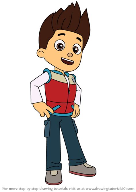 How To Draw Ryder From Paw Patrol Paw Patrol Step By Step
