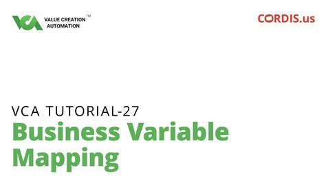 Business Variable Mappingvca Tutorial 27 Youtube