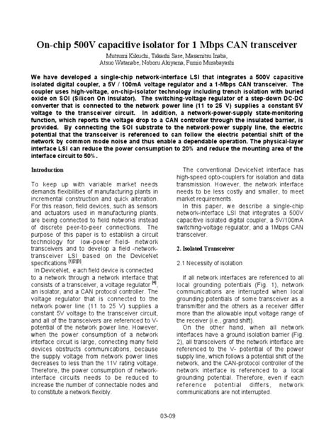 On Chip 500v Capacitive Isolator For 1 Mbps Can Transceiver Pdf Capacitor Power Supply On Chip 500v Capacitive Isolator For 1 Mbps Can Transceiver Pdf Capacitor Power Supply