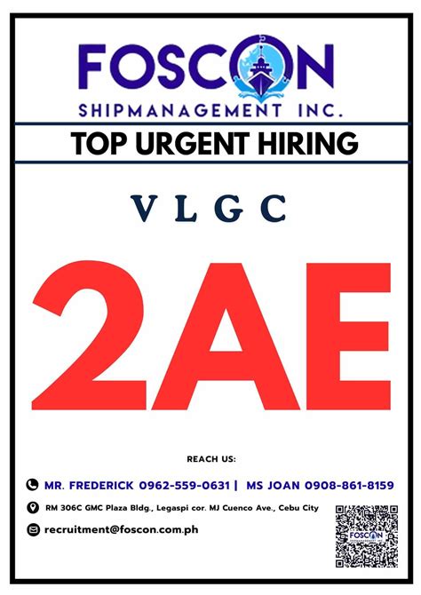 Cebufoscon Shipmanagement Hiring