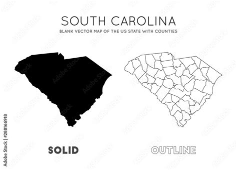 South Carolina Map Blank Vector Map Of The Us State With Counties