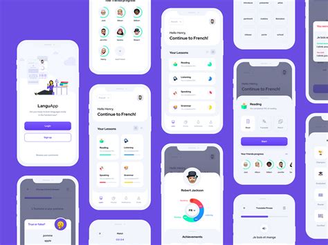 Language Learning App Ui Kit By Emre Huzeyfe Baştaş On Dribbble