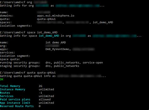 Command Line Interface Publishing App To Cloud Foundry Errors Exceeded Organizations Memory