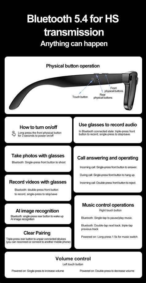 2025 New Ai Camera Glasses Hd Anti Shake Camera Contact Video Glasses Voice Call Noise Reduction
