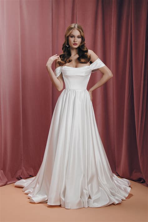 Off The Shoulder Satin Bridal Gown