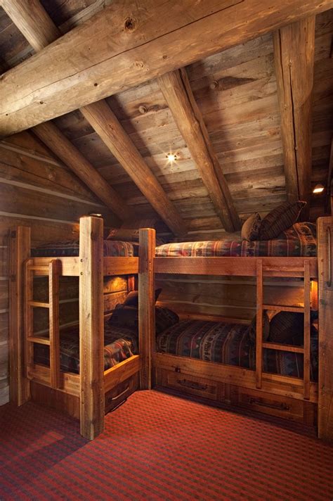 Modern Take On A Log Cabin Custom Built By Nsm Construction In Truckee Ca Cabin Bunk Beds
