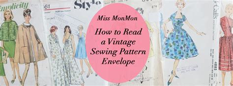 How To Read A Vintage Sewing Pattern Envelope Miss Monmon