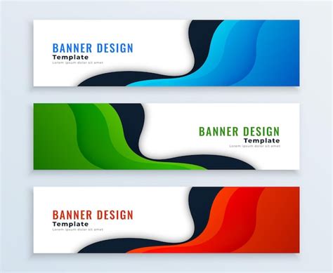 Free Vector Set Of Fluid Shape Web Slider Template For Promotion Vector