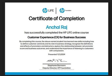 anchal raj on linkedin thrilled to have completed the hp life course