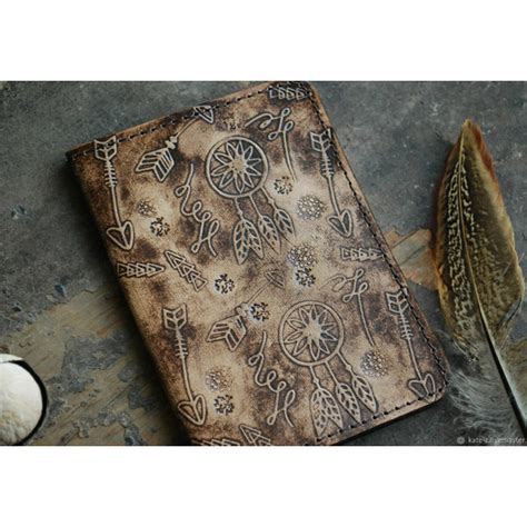 Dreamcatcher Native Full Grain Leather Holder Passport Cover Inspire