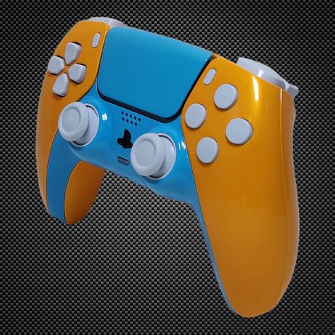 Metallic Orange And Sky Blue Edition Ps5 Custom Dualsense Controller