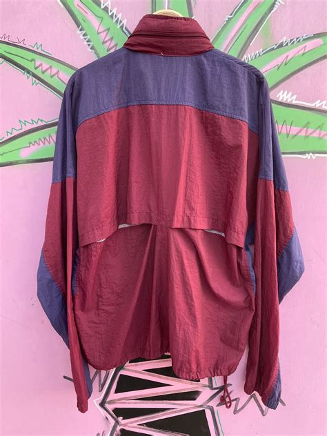 1980s Color Block Windbreaker Jacket Hide Away Hood Boardwalk Vintage
