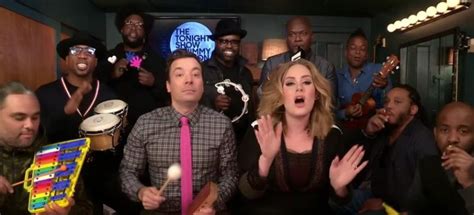 Adele Jimmy Fallon Perform Hello With School Instruments