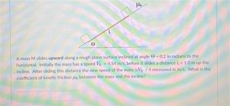 Solved A Mass M Slides Upward Along A Rough Plane Surface Chegg