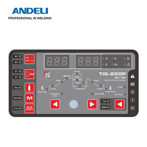 Andel 220v Tig 250 시리즈 Ac Dc Tig 용접기 Tig 용접 기계 Ac Tig 콜드 펄스 알루미늄 용접 Mma 스폿 용접 용접 장비